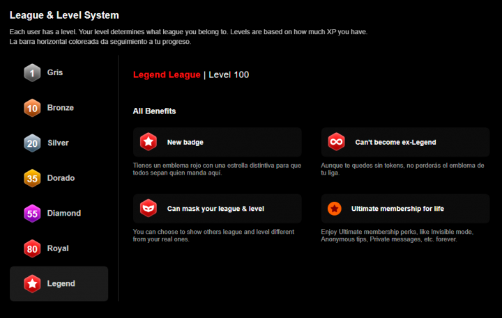 Nuevos niveles de usuarios en Stripchat - Modelaje WebCam