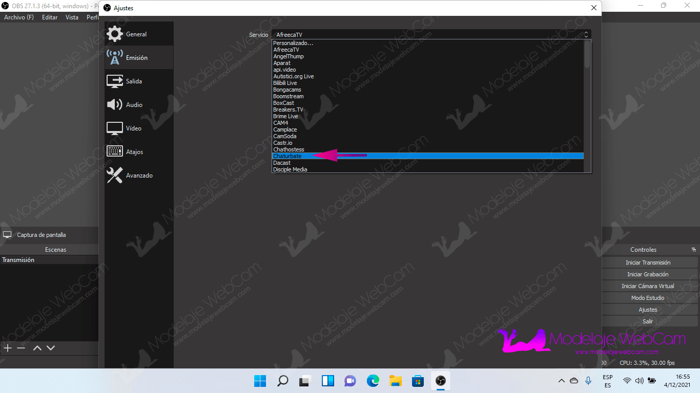 ¿Cómo configurar OBS para transmitir en Chaturbate? - Modelaje WebCam ¿Cómo configurar OBS para transmitir en Chaturbate? - Modelaje WebCam